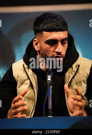 Adam Azim during a press conference at Allianz Stadium in Twickenham ...