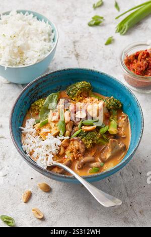 Thai Yellow Curry with Shiitake Mushrooms Stock Photo - Alamy