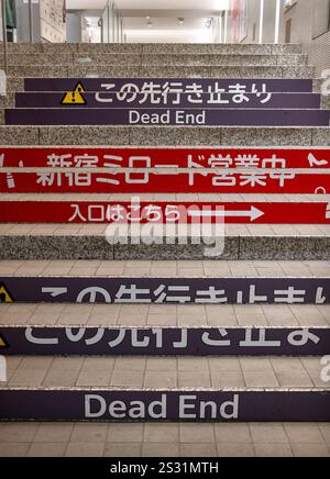 Dead End Passenger Information Signs on the Steps at Shinjuku Station ...