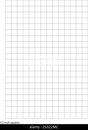 Graph Paper 1 inch squares printable template A4 notebook format. Graph ...