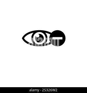 Human Eye with Minus, Nearsighted Vision, Myopia. Flat Vector Icon ...