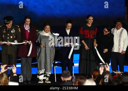 (L-R) Mexico City Chief of Government Clara Brugada, Claudia Sheinbaum ...