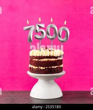 Candle number 7500 - Number of followers or likes Stock Photo - Alamy