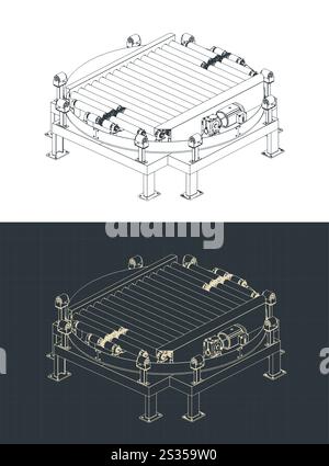 Turntable conveyor. Roller conveyor with a turntable section that ...