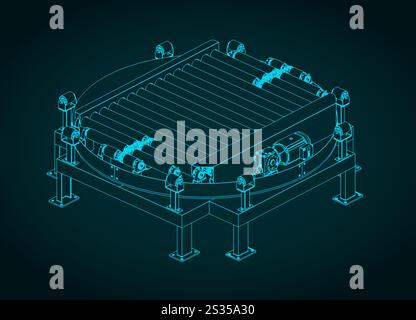 Turntable conveyor. Roller conveyor with a turntable section that ...