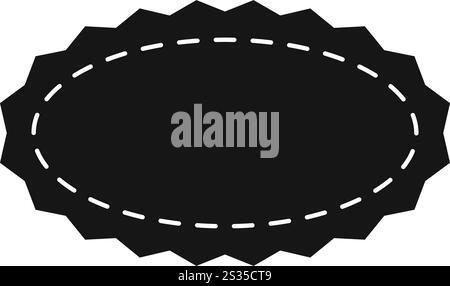 Oval shape with zigzag borders and stitch line. Empty price, discount ...