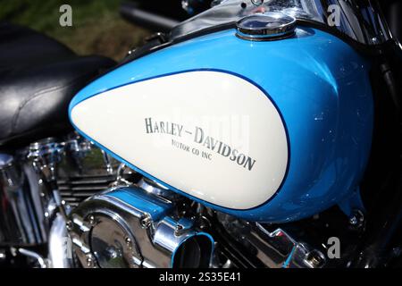 General views of motorbikes and motorcycles at a owners meet up in East ...