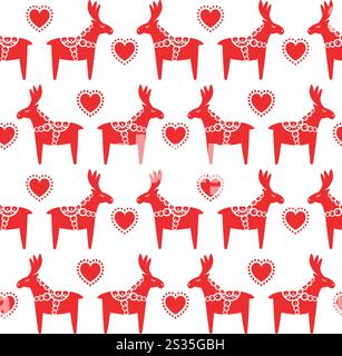 Vector flat Scandinavian Dala deer moose isolated on white background ...