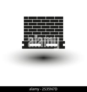 Brick pallet icon. Construction load Vector. Building material stack ...