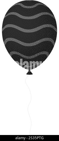 Black grey balloon retro grain. Cartoon Flat Style vector illustration ...