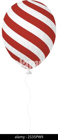 White red balloon retro grain. Cartoon Flat Style vector illustration ...
