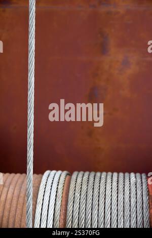 Rusty cable winch, symbol of strength, reliability, help Austria Stock ...