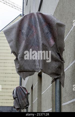 Covered traffic signs, symbol for traffic rule, parking ban ...