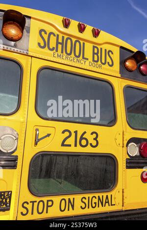 A typical american school bus in yellow colour Austria Stock Photo - Alamy