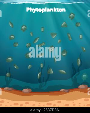 Illustration of diverse microscopic marine organisms Stock Vector Image ...