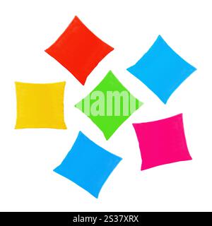 Colorful pillows isolated on white Stock Photo - Alamy