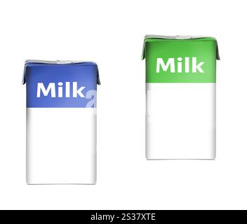 milk packets isolated over white background. milk packets Stock Photo ...