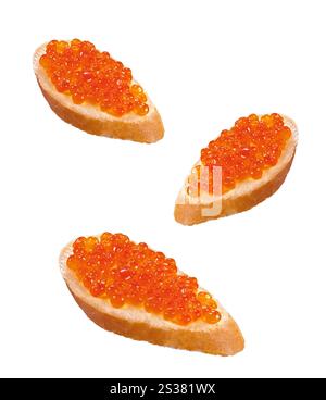 small salmon caviar sandwich on wooden table ( red caviar ) . Russian ...