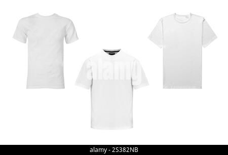 Three white T-shirts isolated on white Stock Photo - Alamy