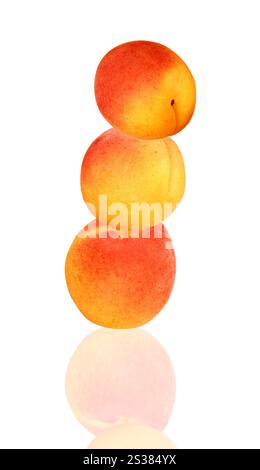 Ripe peaches on white background Stock Photo - Alamy