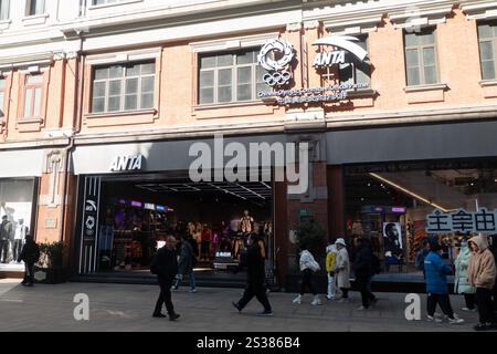 SHANGHAI, CHINA - JANUARY 9, 2025 - The ANTA flagship store on Nanjing ...
