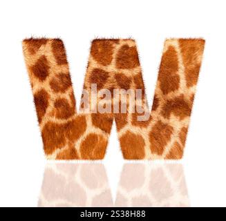 Letter from giraffe style fur alphabet. Isolated on white background ...