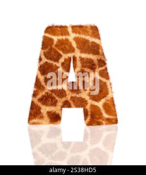 Letter from giraffe style fur alphabet. Isolated on white background ...