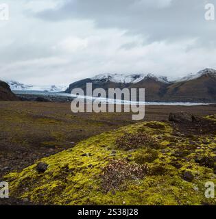 Iceland autumn tundra landscape near Haoldukvisl glacier, Iceland ...