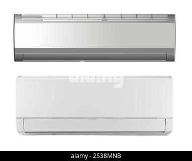 White color air conditioner machine isolated. White color air ...