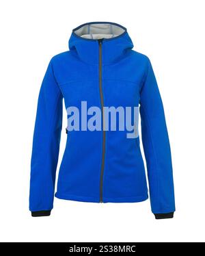 Blue quilted jacket isolated on white background. Blue quilted jacket ...