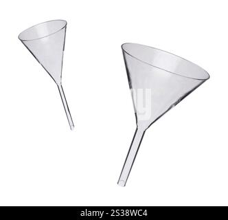 chemical funnels isolated on white background Stock Photo - Alamy