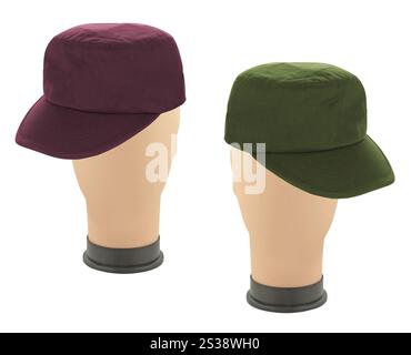 red baseball cap on a Manik isolated on white background Stock Photo ...