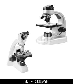 Microscopes isolated on white background. Microscope isolated on white ...
