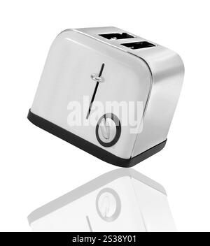 Common chrome toaster isolated on white background. Common chrome ...