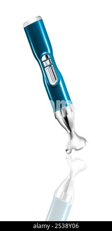 Compact Blue blender isolated on white background Stock Photo - Alamy