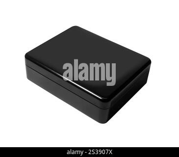 empty silver box with silver surface isolated on white Stock Photo - Alamy