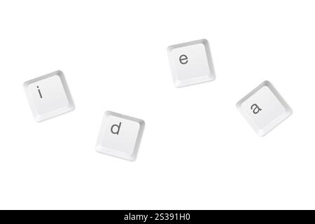 Computer buttons in write word idea isolated on white background ...