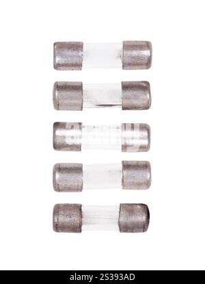 Fuse electric fuse miniature on white background Stock Photo - Alamy