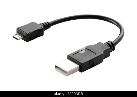 USB Cable Plug isolated on White Background with clipping path Stock ...