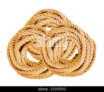 braided white rope isolated on a white background. High quality photo ...