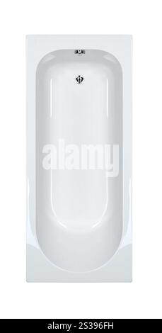 top view of modern bathtub isolated on white background. top view of ...