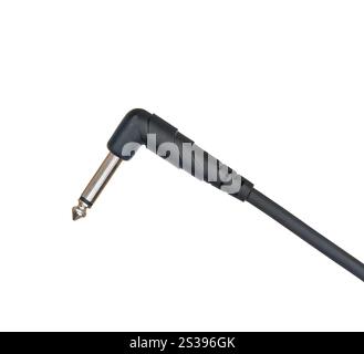 Guitar audio jack with black cable isolated on white. Guitar audio jack ...