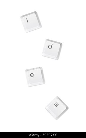 Computer buttons in write word idea isolated on white background ...