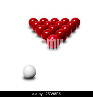 Red snooker balls isolated on white background Stock Photo - Alamy