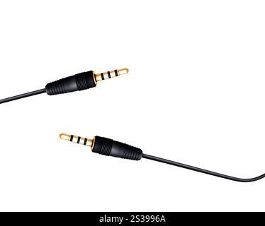 Studio audio cables extending isolated on white background Stock Photo - Alamy