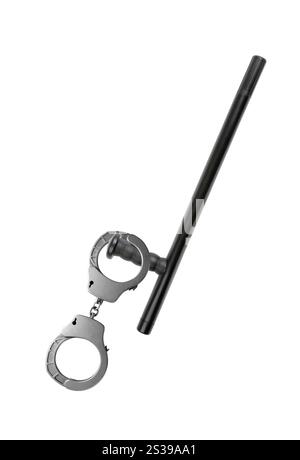 Police baton isolated on white background Stock Photo - Alamy