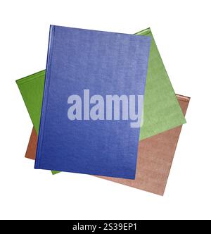 Blank three upright books isolated on white background. Blank three ...