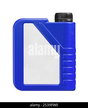 Blue plastic jerry can isolated on white background. Blue plastic jerry ...