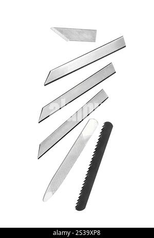 set of various blades isolated on white background. set of various ...