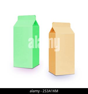 milk boxes per half liter isolated on a white background Stock Photo ...